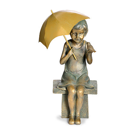 Click here for Roman 17.25in Girl On Bench Statue  One Size  Gray prices
