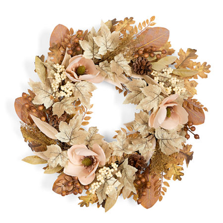 Click here for Linden Street Magnolia Wreath  One Size  White prices