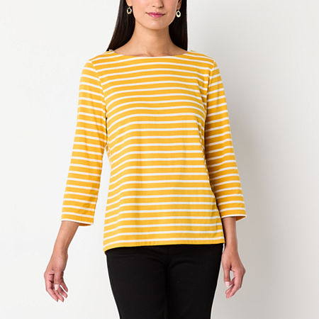Click here for St. Johns Bay Womens Boat Neck 3/4 Sleeve T-Shirt... prices