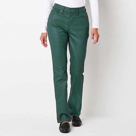 Click here for St. Johns Bay Womens Mid Rise Coated Straight Leg... prices