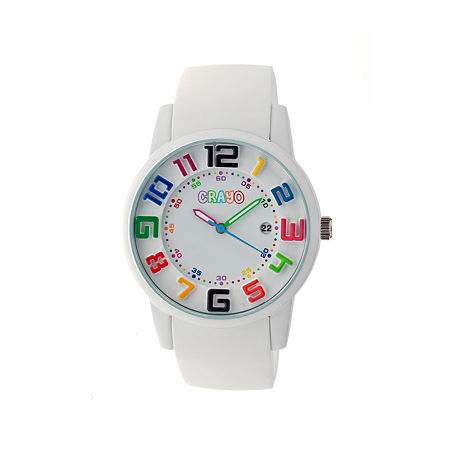 Click here for Crayo Womens Festival White Silicone-Band Watch wi... prices