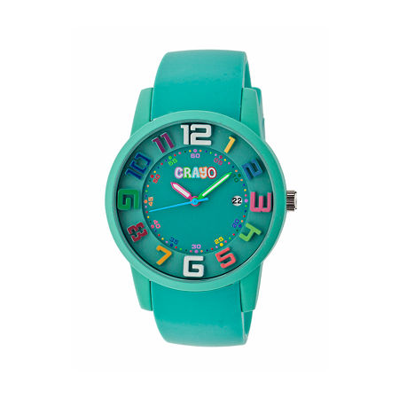 Click here for Crayo Womens Festival Teal Silicone-Band Watch wit... prices