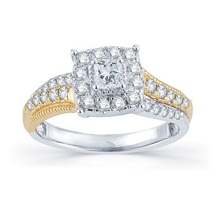 Click here for 3/4 CT.T.W. Natural Diamond 14K Two-Tone Gold Enga... prices