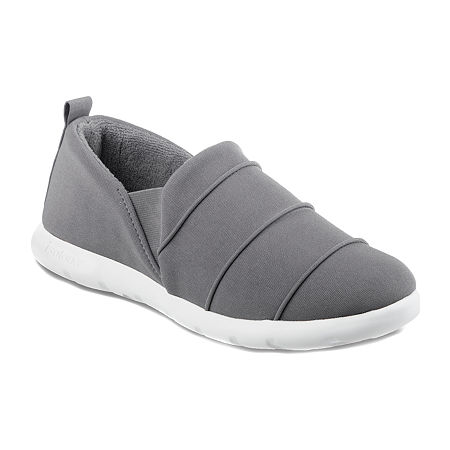 Isotoner Womens Memory Foam Slip-On Slippers  6  Gray