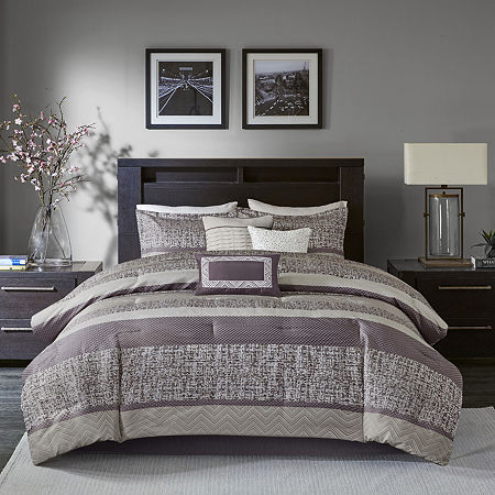 Madison Park Rhapsody Jacquard 7-Pc. Comforter Set  King - Purple