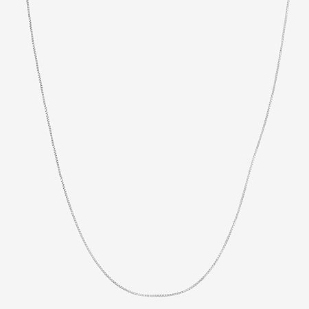 Click here for Womens 10K White Gold 22 Inch Box Chain Necklace... prices
