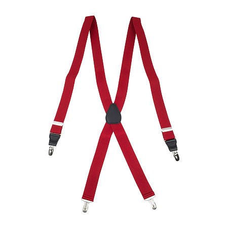 Status Mens Drop-Clip Suspenders - Red