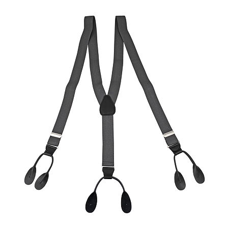 Status Mens Button-End Suspenders - Charcoal