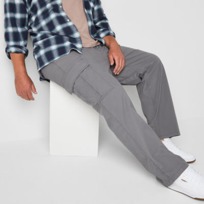 Arizona Mens Big and Tall Relaxed Fit Cargo Pant, Color: Quiet Charcoal ...