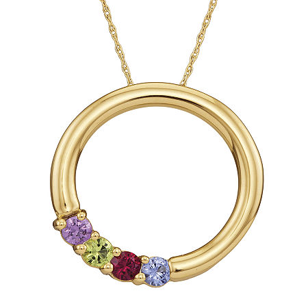 Click here for Personalized Simulated Birthstone Circle Pendant N... prices