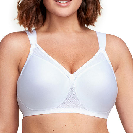 Glamorise Full Figure Plus Size MagicLift Wirefree T-Shirt Bra 1080 - White