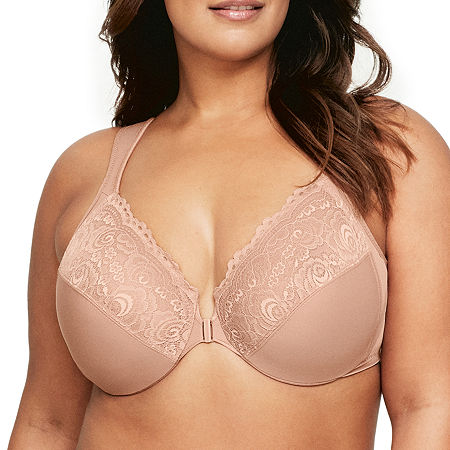 Womens Full Figure Plus Size Wonderwire Front Close Bra 1245 - Cappuccino