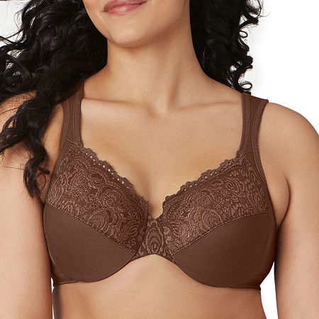 Womens Full Figure Plus Size Wonderwire Back Close Bra 1240 - Mocha