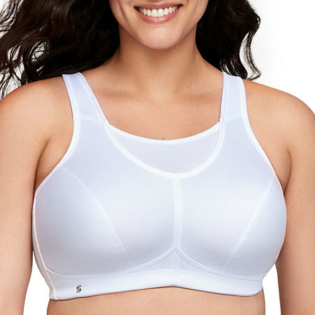 Glamorise Womens Plus Size Sport No-Bounce Camisole Bra 1066 - White