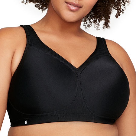 Glamorise Womens Plus Size Magic Lift Seamless Sport Bra 1006 - Black
