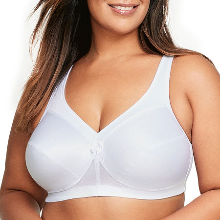 Womens Full Figure Plus Size MagicLift Active Wirefree Support Bra 1005 - White