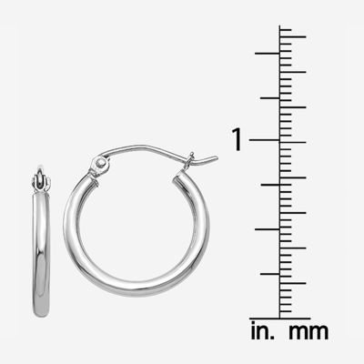 10K White Gold 13mm Round Hoop Earrings - JCPenney