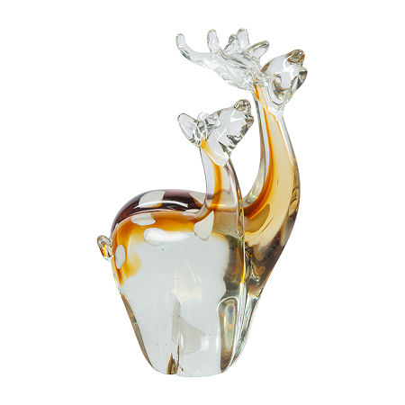 Dale Tiffany Arroyo Deer Art Glass Sculpture Birthday Figurine  One Size  Beige