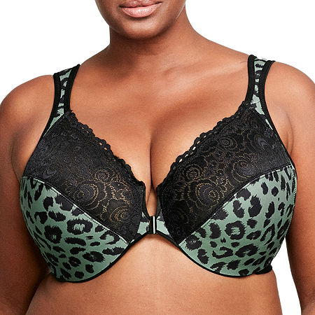 Womens Full Figure Plus Size Wonderwire Front Close Bra 1245 - Centennial Leopard
