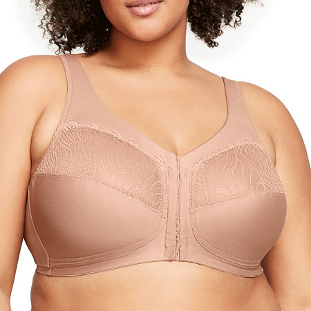 Glamorise Plus Size Full Figure Magiclift Natural Shape Front Closure Wirefree Bra 1210 - Cappuccino