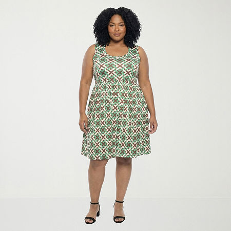 Click here for 24seven Comfort Apparel Plus Size Geometric Sleeve... prices