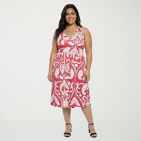 Click here for 24seven Comfort Apparel Plus Size Paisley Pleated... prices