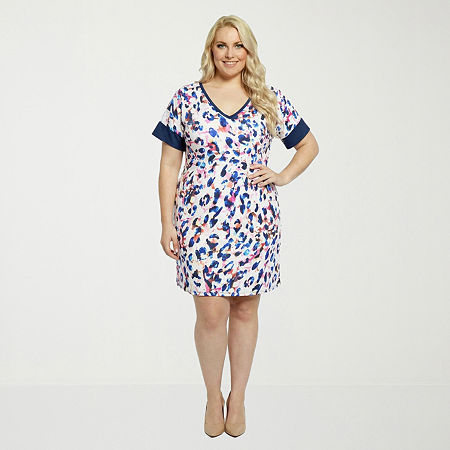 Click here for 24seven Comfort Apparel Plus Size Abstract T-Shirt... prices