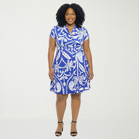 Click here for 24seven Comfort Apparel Plus Size Paisley Faux Wra... prices