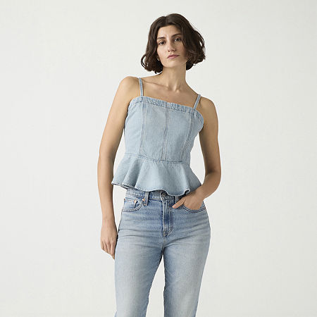 Click here for Levis Womens Anderson Flounce Top  Large  Blue prices