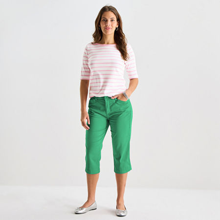 Click here for St. Johns Bay Womens Mid Rise Capri Pant  12  Gree... prices