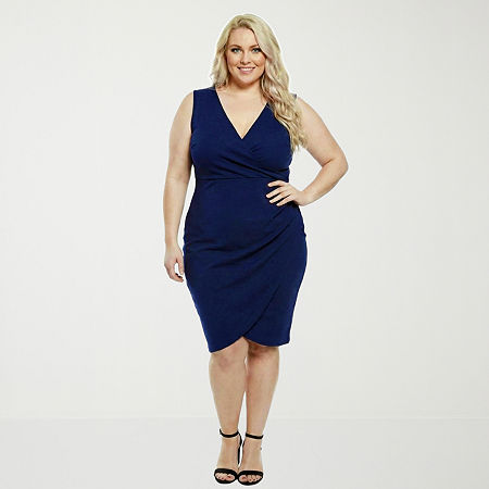 Click here for 24seven Comfort Apparel Plus Size Faux Wrap Tulip... prices