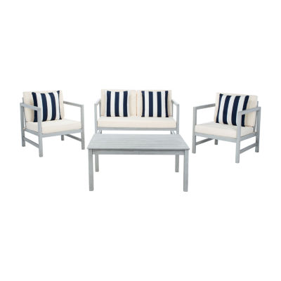 Montez 4-pc. Conversation Set Cushioned, Color: Gray Navy White - JCPenney