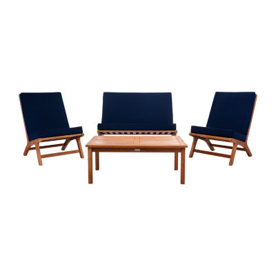 Chaston 4-pc. Conversation Set Cushioned, Color: Natural Navy - JCPenney