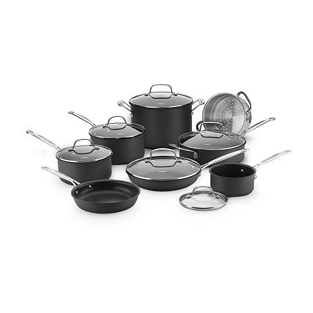 Cuisinart Chefs Classic 14-pc. Hard Anodized Cookware Set  One Size  Black