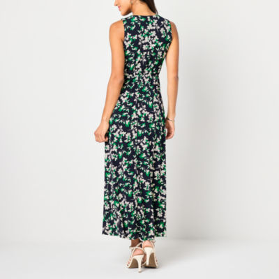 Studio 1 Womens Sleeveless Floral Maxi Dress, Color: Navy Green - JCPenney