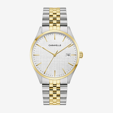 Click here for Caravelle Mens Classic Two-Tone Stainless Steel Br... prices