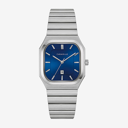 Click here for Caravelle Mens Vintage Silver-Tone Stainless Steel... prices