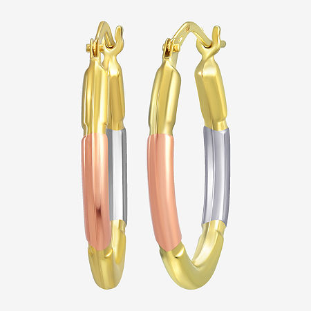Click here for Womens 14K Gold 18mm Oval Hoop Earrings  One Size... prices