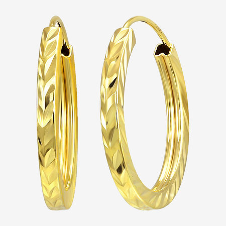 Click here for Womens 10K Gold Round Hoop Earrings  One Size  Yel... prices