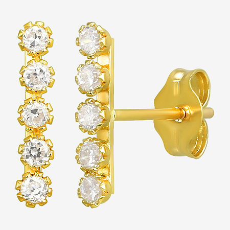 Click here for White Cubic Zirconia 10K Gold Stud Earrings  One S... prices