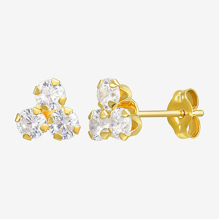 Click here for White Cubic Zirconia 10K Gold 6mm Stud Earrings  O... prices