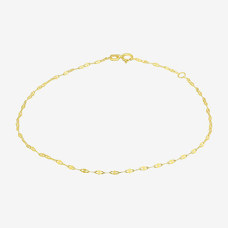 Click here for Womens 10K Gold 9 Inch Hollow Link Ankle Bracelet... prices