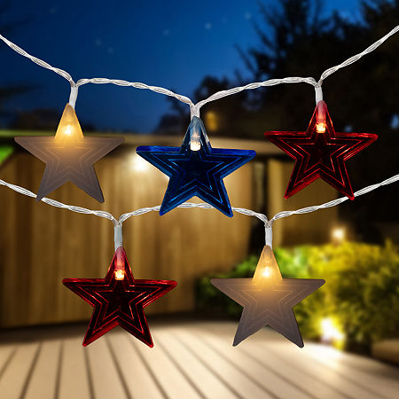 Click here for Northlight 9.5ft Americana Stars - Clear Wire Stri... prices