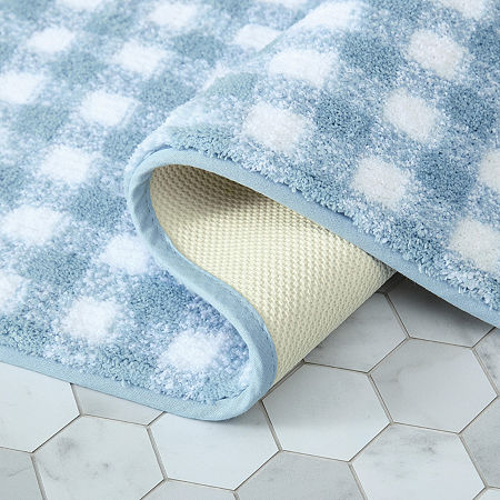 Click here for Martha Stewart Ginham Bath Rug  One Size  Blue prices