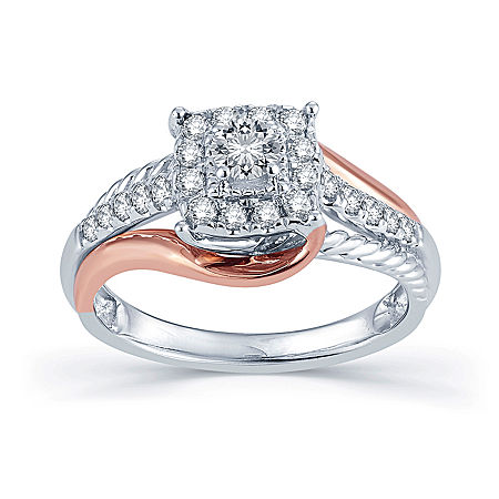 Click here for 1/2 CT.T.W. Natural Diamond 14K Two-Tone Gold Enga... prices