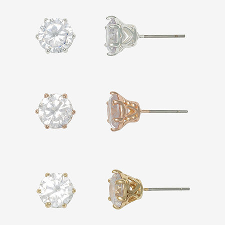 Click here for Mixit Womens Cubic Zirconia Hypoallergenic 3 Pair... prices