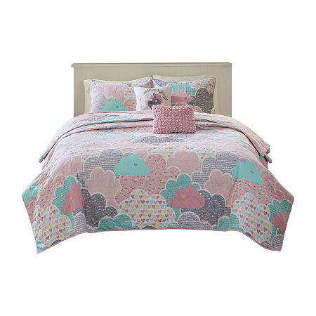 Intelligent Design Cloud 4-Pc. Quilt Set  Twin/Twin Xl - Pink