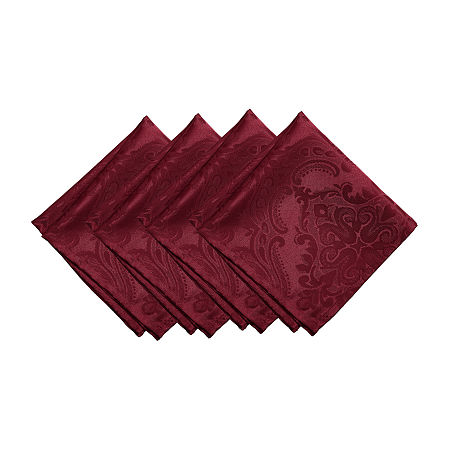 Elrene Caiden Elegance Damask Napkin  Set of 4 - Cranberry