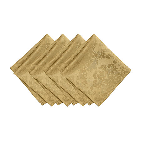 Elrene Caiden Elegance Damask Napkin  Set of 4 - Gold