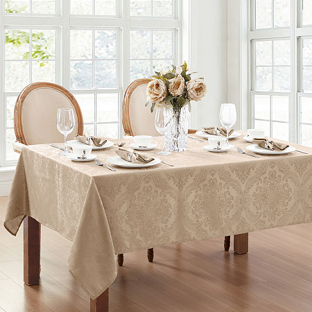 Elrene Caiden Elegance Damask Tablecloth - 60 x 120 - Taupe